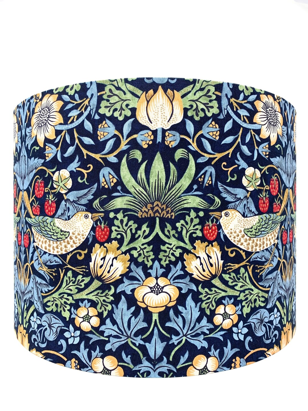 Morris Strawberry Thief Lampshade, William Navy Blue Art Nouveau Lamp ...