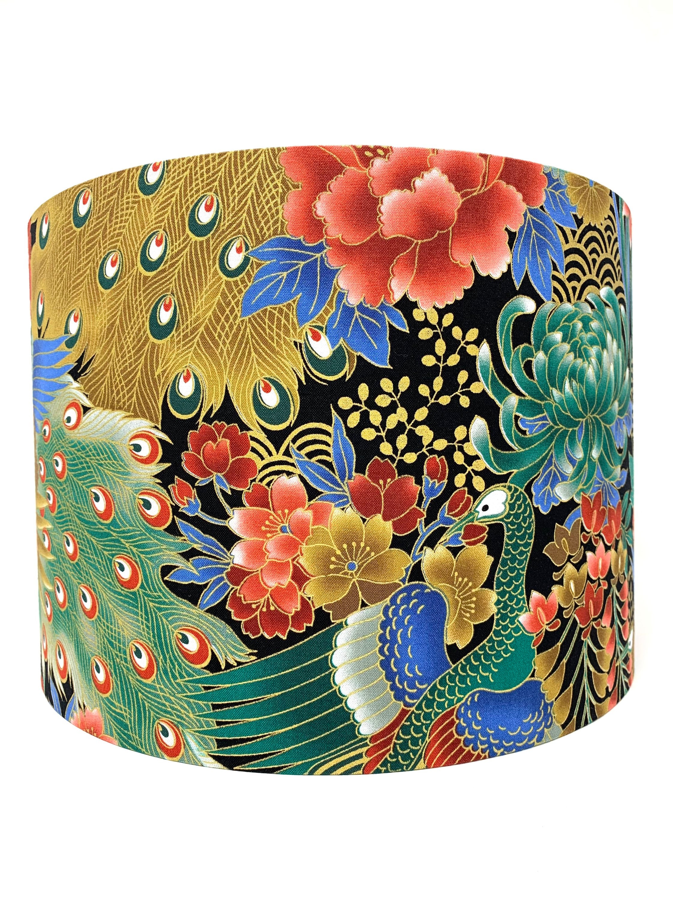 Peacock Lampshade Japanese Lamp Shade Teal Green Oriental | Etsy