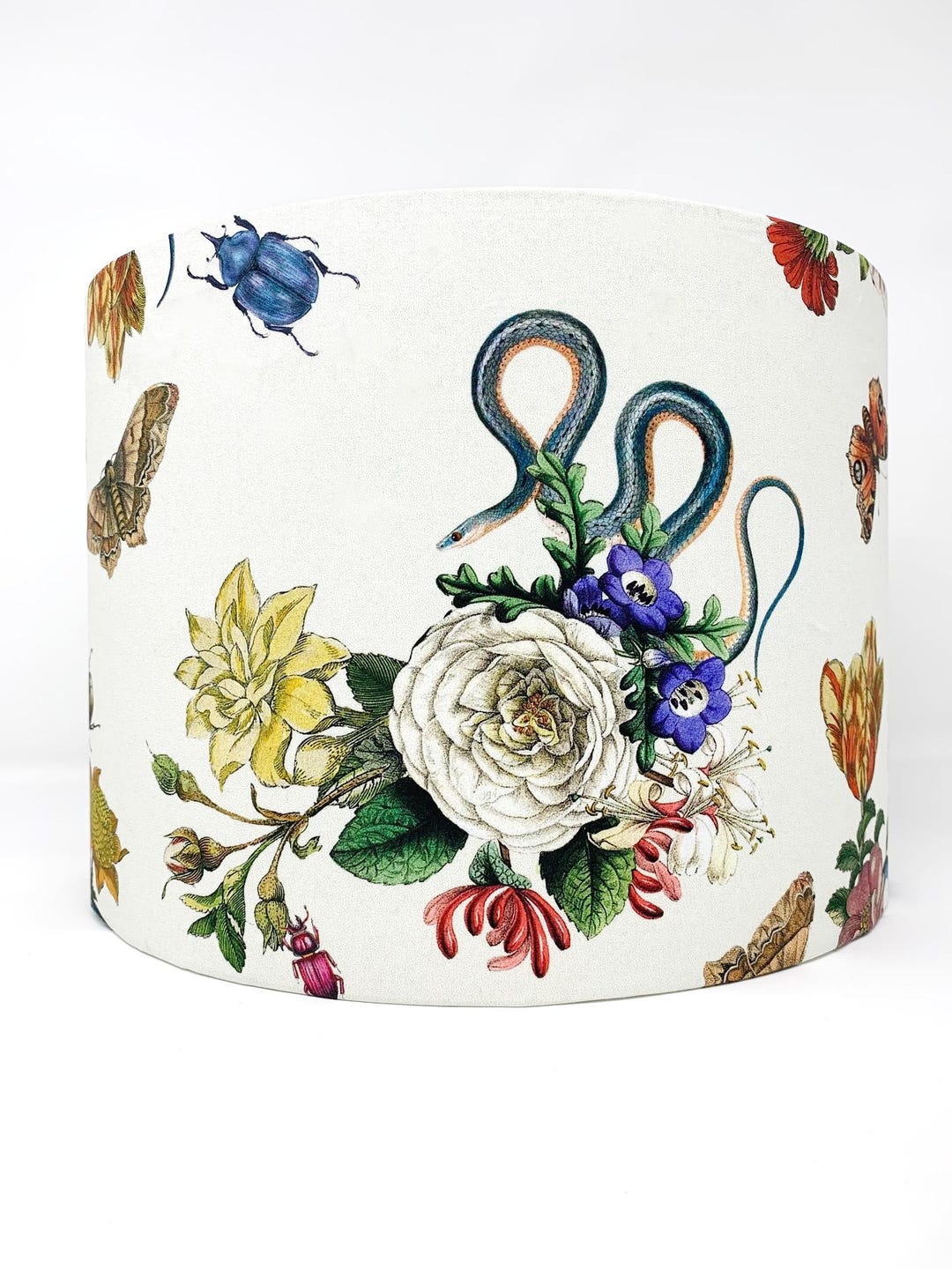 Cobra Corsage Lamp Shade, Snakes and Bugs Floral Tattoo, Lampshade for ...