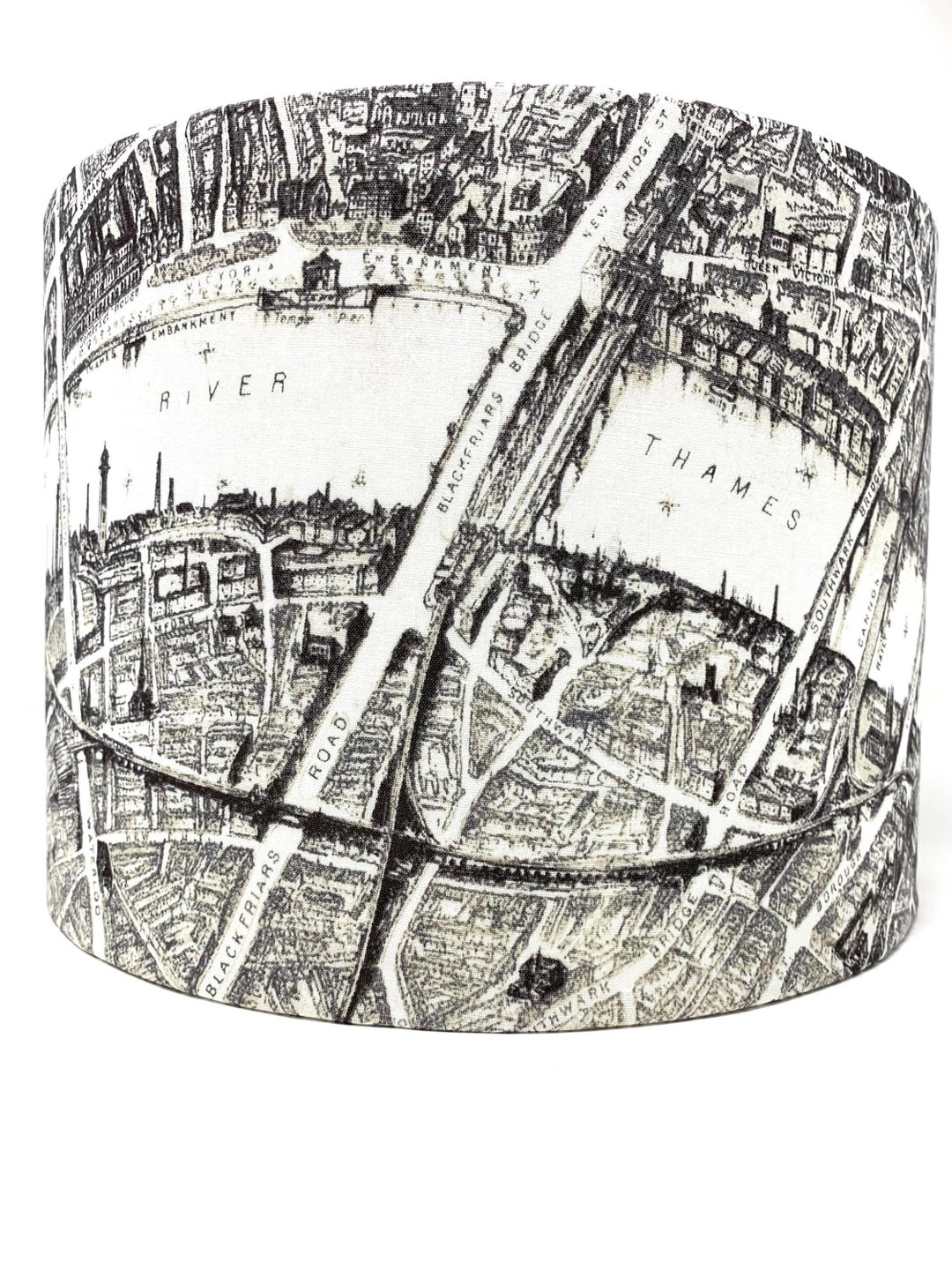 London Lamp Shade, Victorian River Thames Map Lampshade, for Standard ...