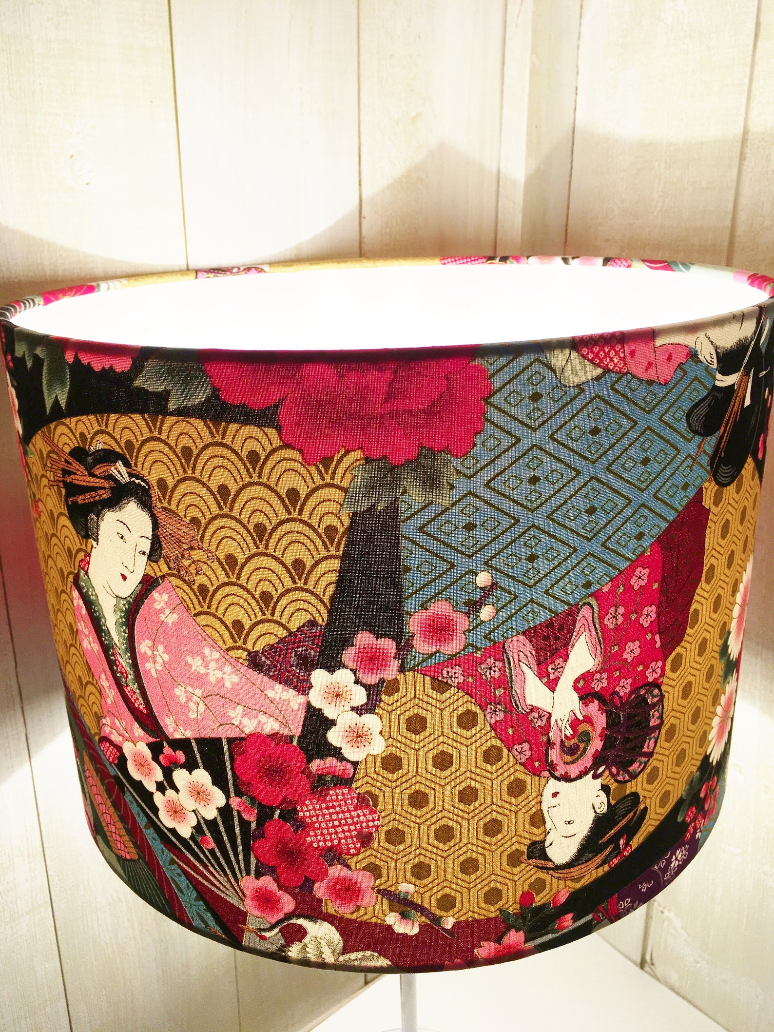 Oriental Lampshade Japanese Lamp Shade With Geisha Ladies in | Etsy UK
