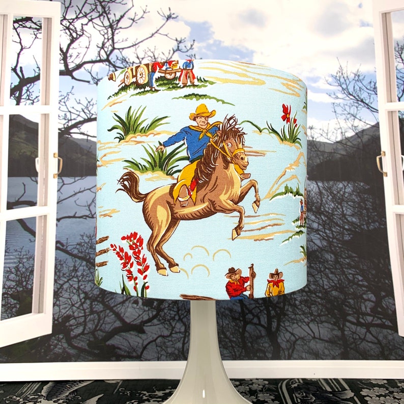 Cowboy Lampshade, Wild West Light Shade, for Table or Ceiling Lights ...