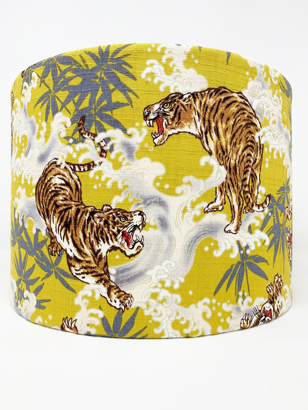 Tigers Lampshade, Japanese Lamp Shade, Oriental Chinese Yellow Shade ...