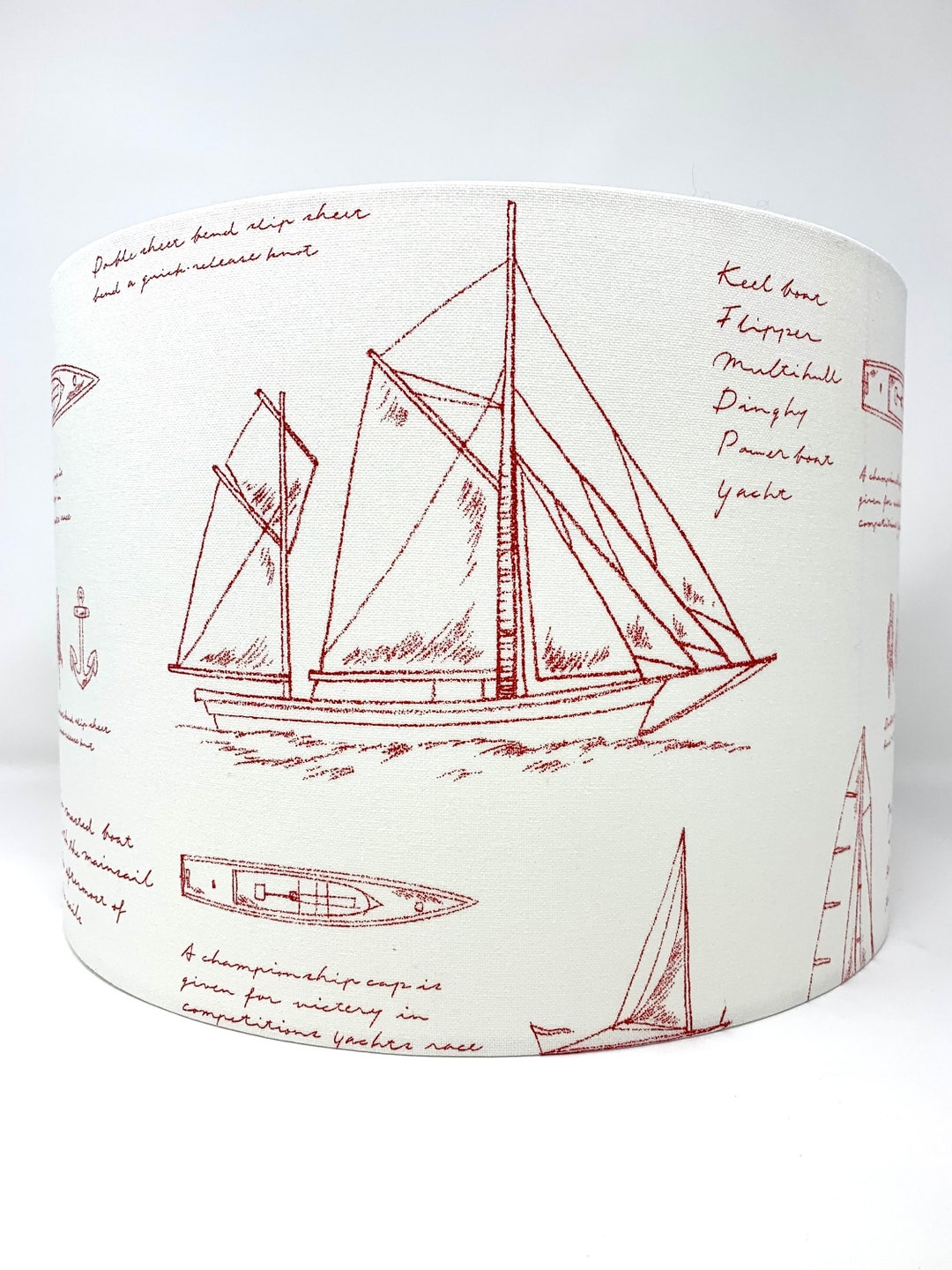 Sailing Lamp Shade, Nautical Lampshade for Standard Lamps or Ceiling ...