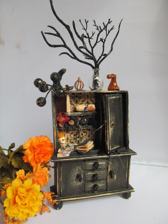 Miniature Witch's Cupboard Halloween Decoration Dollhouse | Etsy