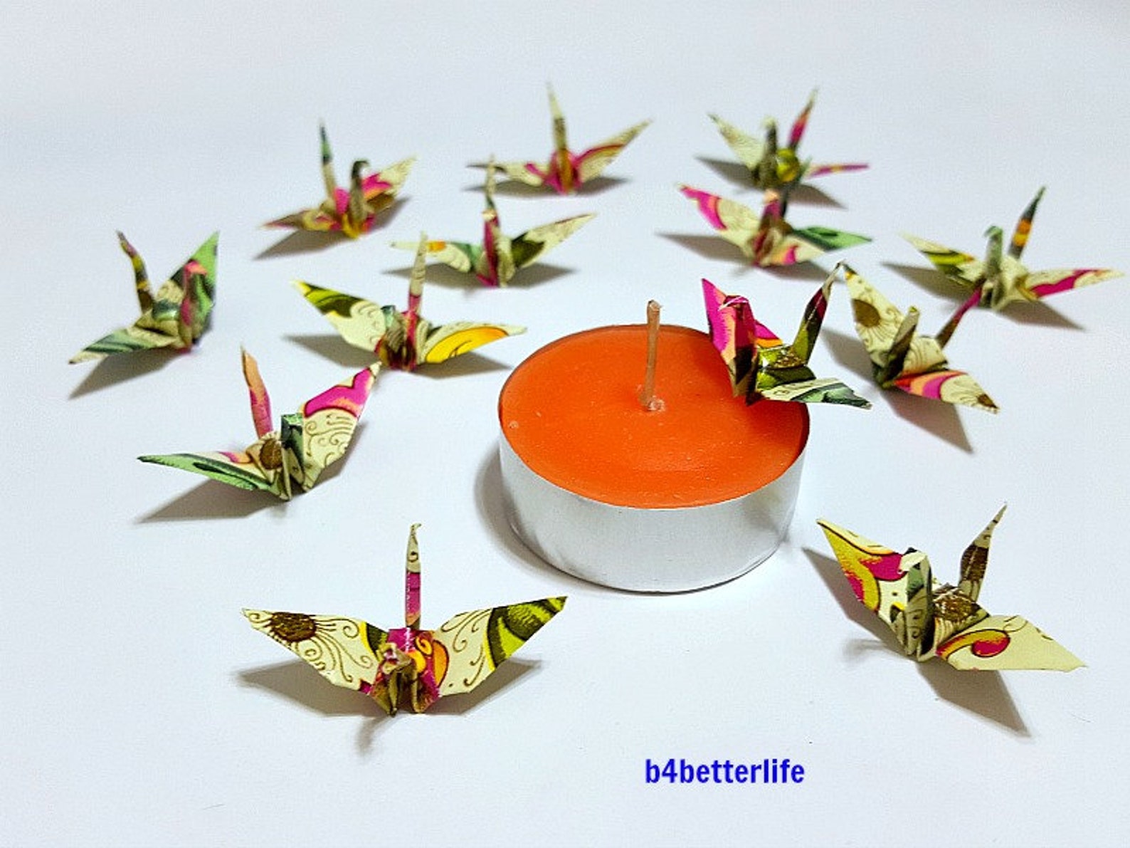 100pcs Multi-colored 1.5" Batik Design Origami Cranes Hand-folded From ...