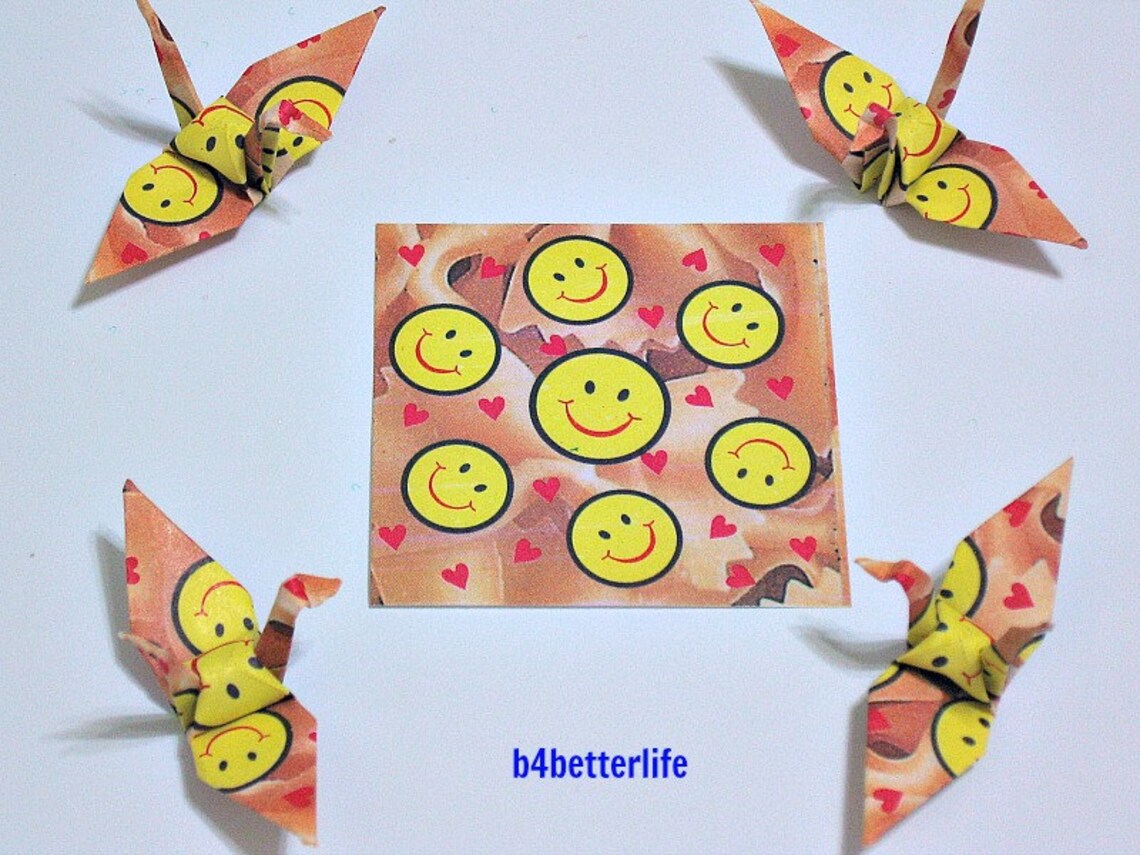 500 Sheets SMILEY Printed Paper Kit for Origami Cranes. 4.5cm | Etsy