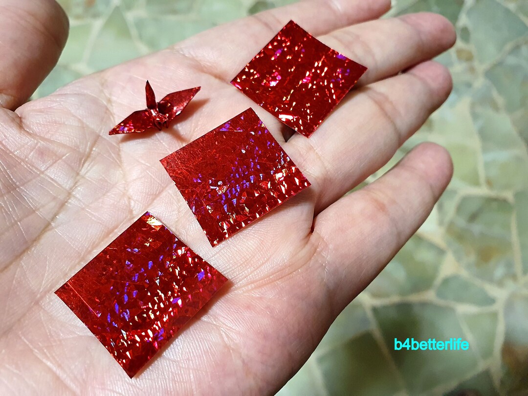 1,000 Sheets Red Color 1-inch Origami Crane Paper Folding Kit. 1" X 1 ...
