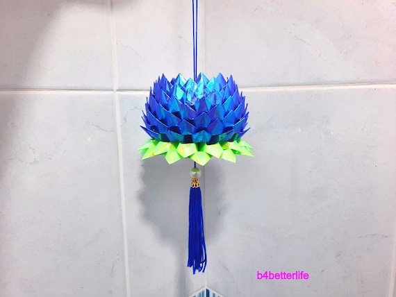 A Piece of Large Size Dark Blue Color Origami Hanging Lotus. - Etsy