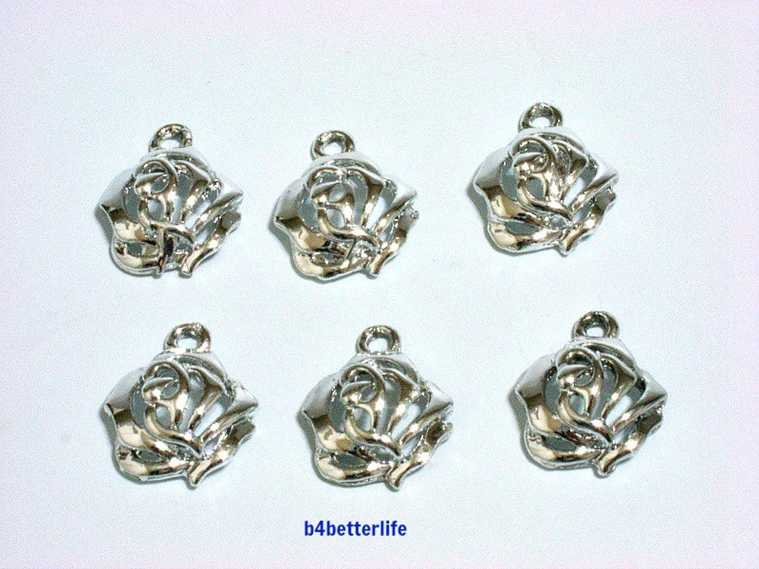 Lote de 30pcs Rose Silver Color Tone Metal Charms. XX204s. - Etsy España