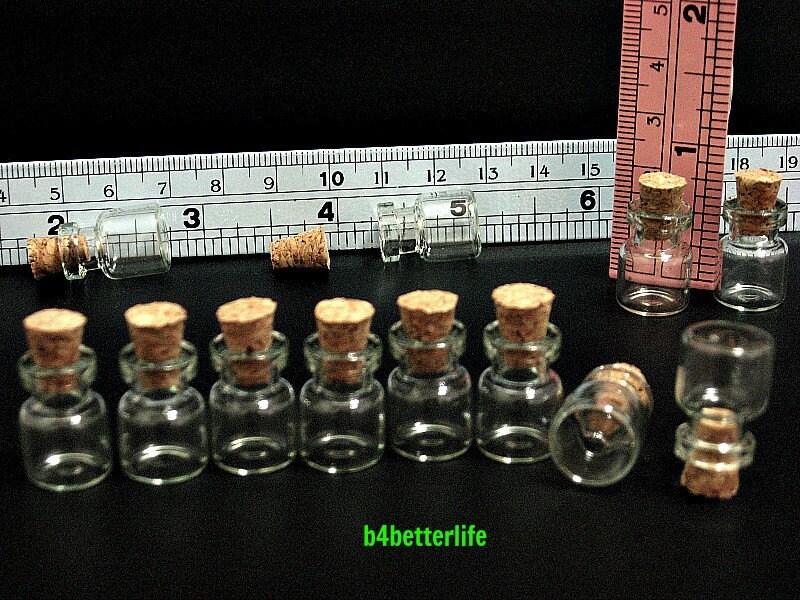 24pcs Mini Clear Glass Bottles Vials With Corks. H18W7. A3. | Etsy
