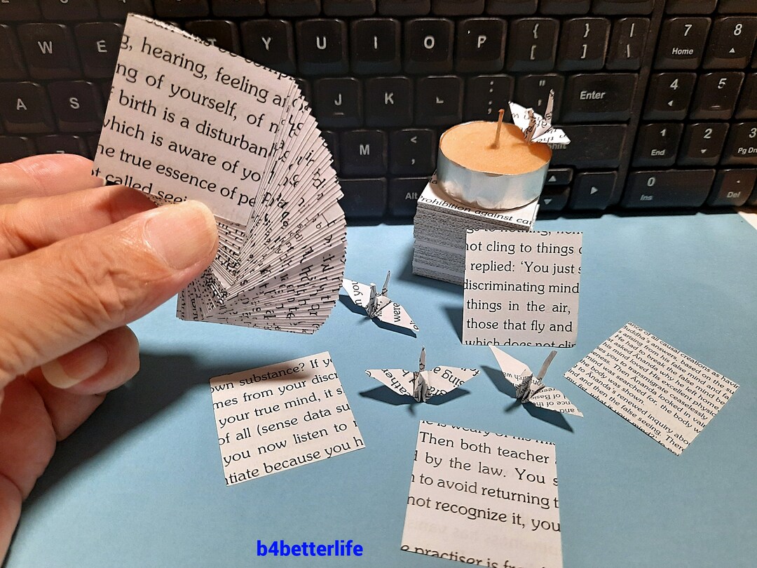 1,000 Sheets 1.5" English Book Pages Origami Crane Paper Folding Sheets ...