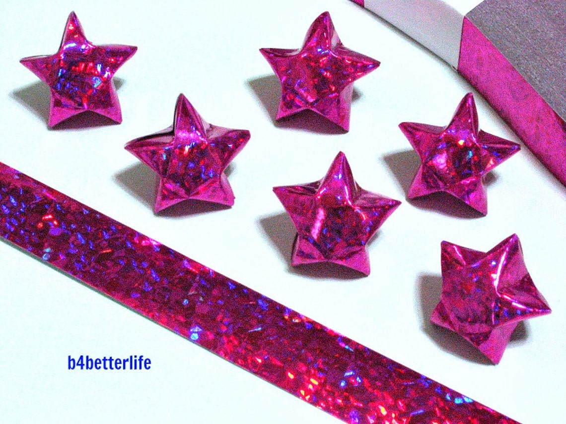400 Strips Pink Color DIY Origami Lucky Stars Medium Size Paper Folding ...