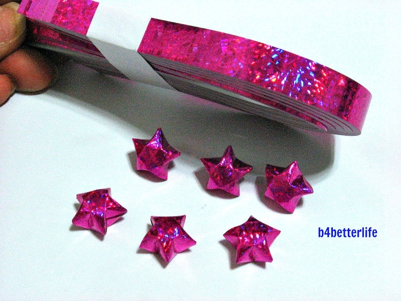 400 Strips Pink Color DIY Origami Lucky Stars Medium Size Paper Folding ...