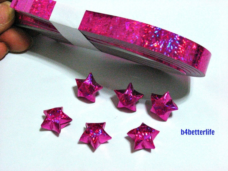 400 Strips Pink Color DIY Origami Lucky Stars Medium Size Paper Folding ...