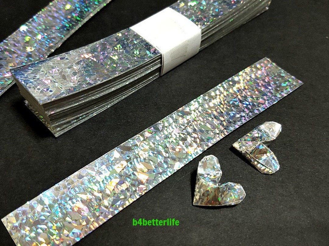 400 Strips Silver Color Mini Size 3D Origami Hearts "love" DIY Paper ...