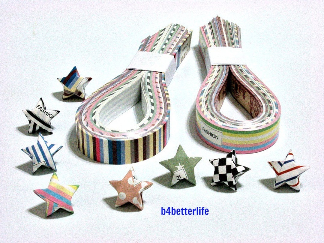 430 Strips of DIY Origami Lucky Stars Paper Folding Kit. 26cm X 1.2cm ...