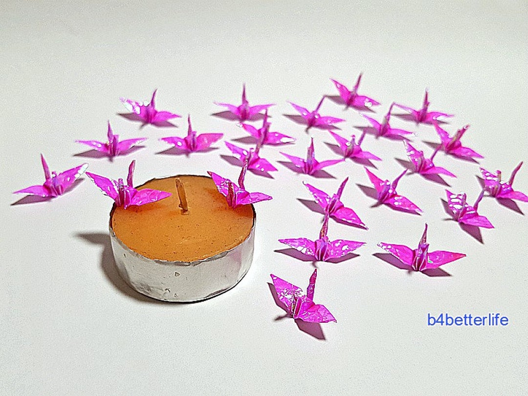 100 grues origami couleur ROSE de 2,5 cm (1 po.) pliées à la main à ...