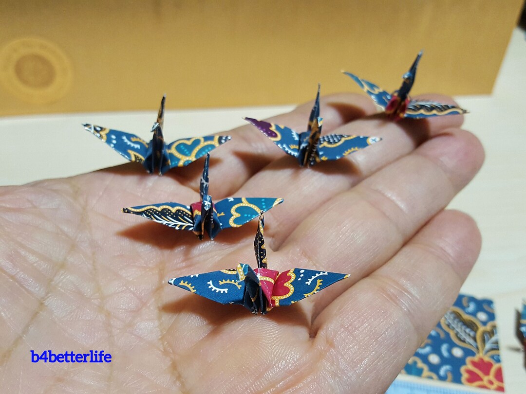 100pcs Multi-colored 1.5" Batik Design Origami Cranes Hand-folded From ...