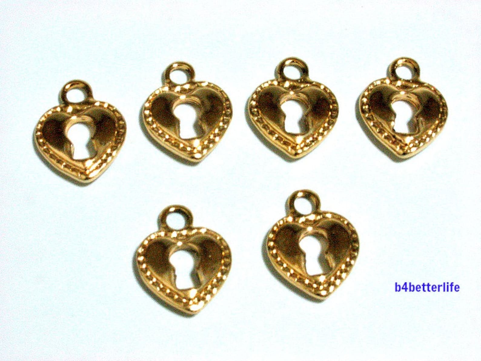 Lot of 30pcs Double Sided keyhole Heart Gold Color - Etsy