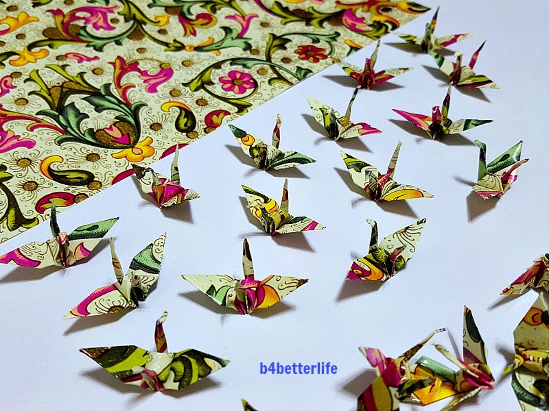 100pcs Multi-colored 1.5" Batik Design Origami Cranes Hand-folded From ...