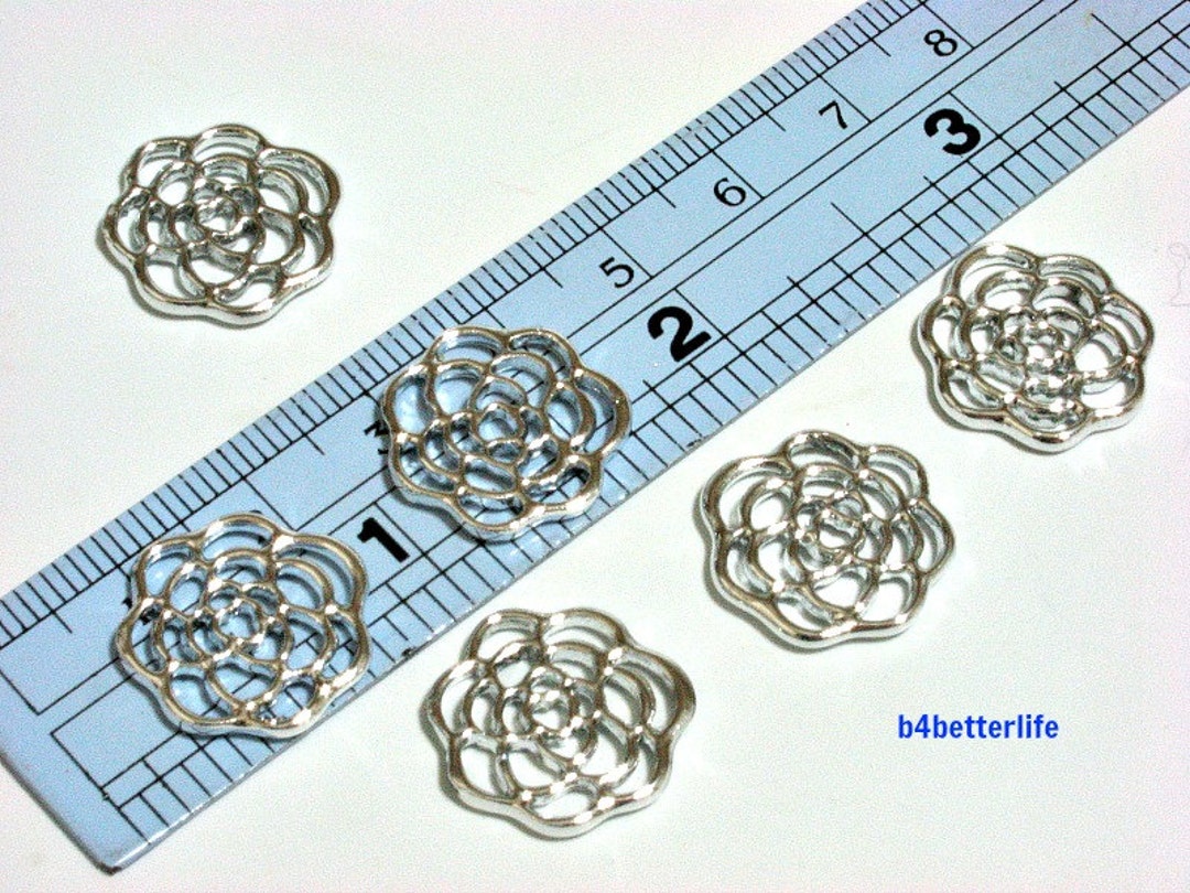 Lote de 30pcs Art Deco Rose Silver Color Tone - Etsy España