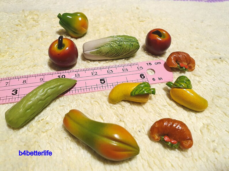 10pcs Ceramic Miniatures Food. 09. - Etsy