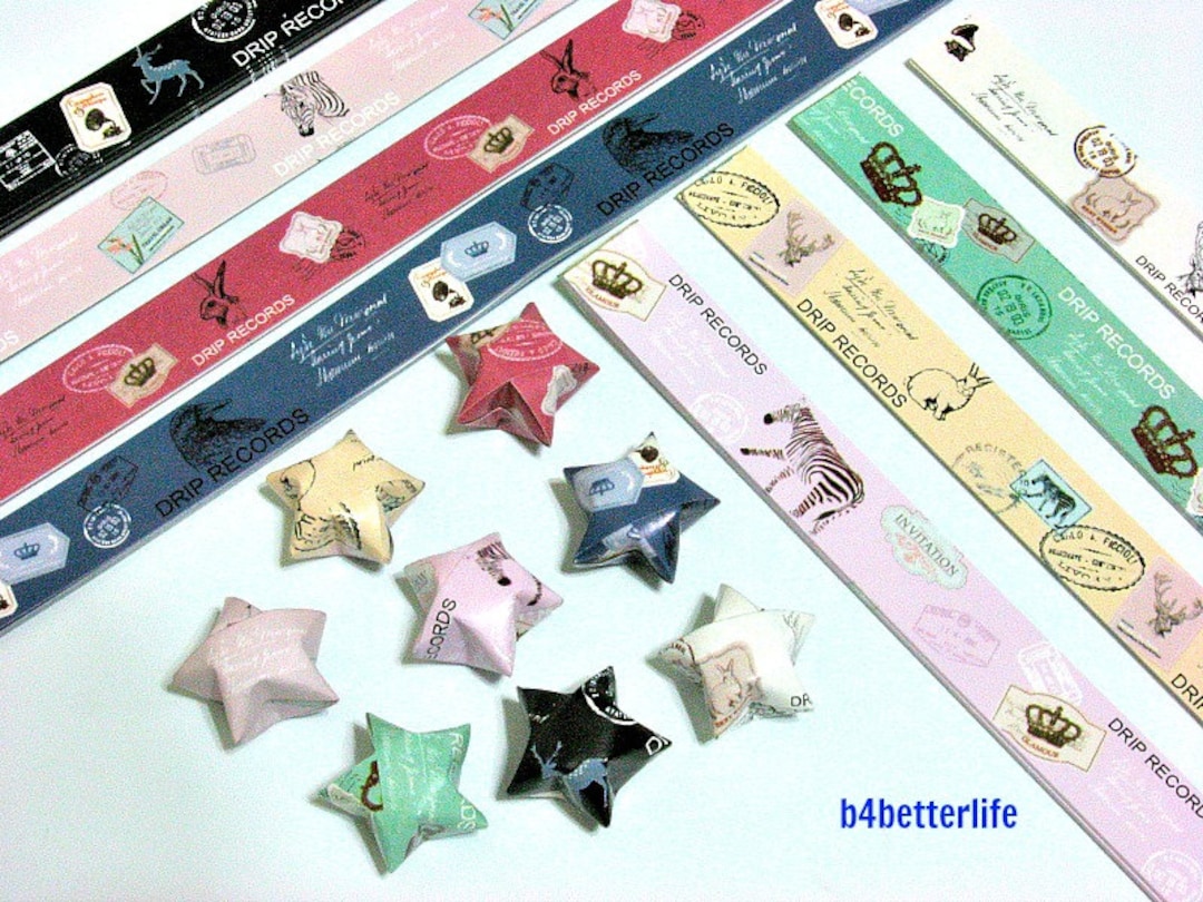 500 Strips of DIY Origami Lucky Stars Paper Folding Kit. 26cm X 1.2cm ...