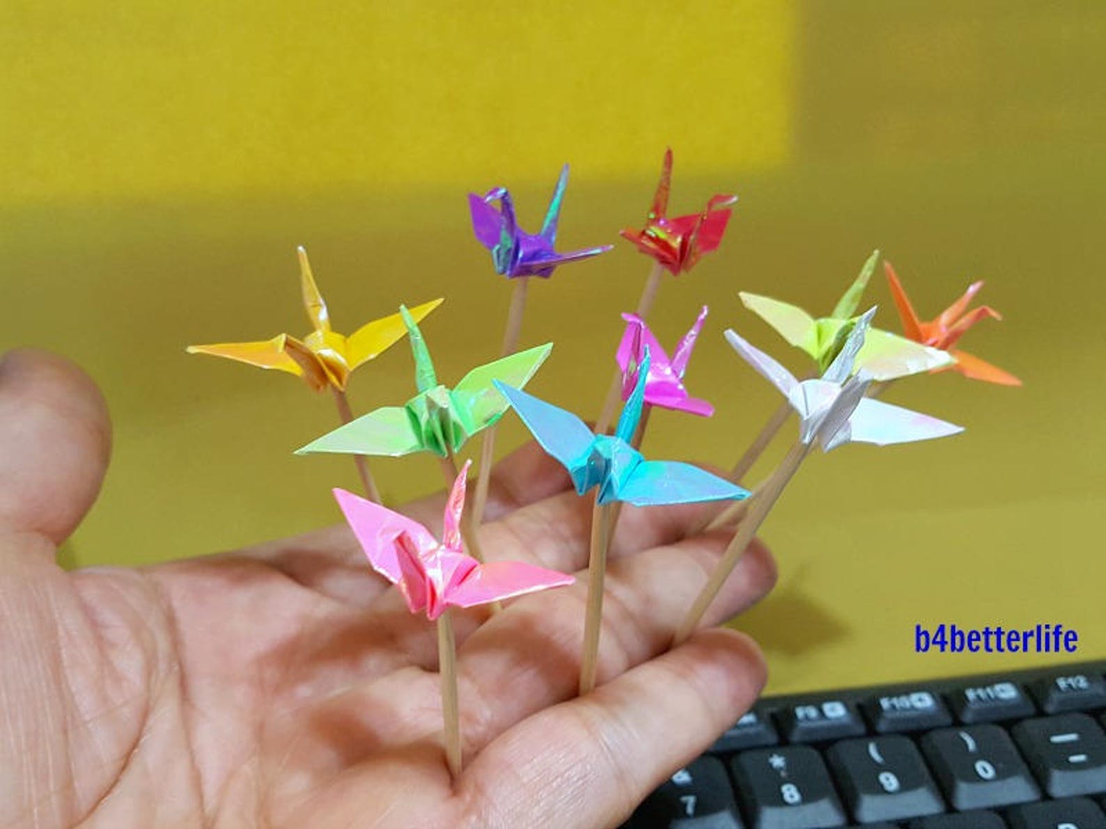 Lot of 20pcs 1.5 Origami Crane Cake Topper Cocktail - Etsy