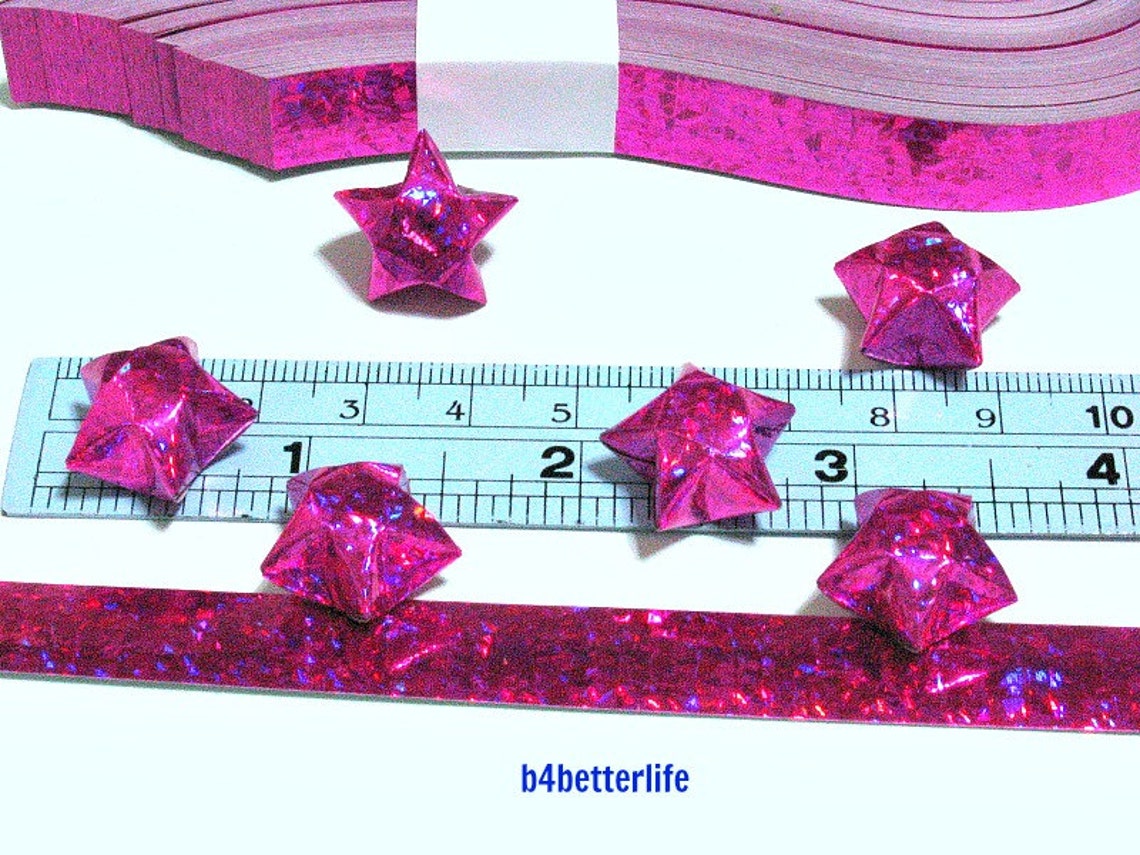 400 Strips Pink Color DIY Origami Lucky Stars Medium Size Paper Folding ...