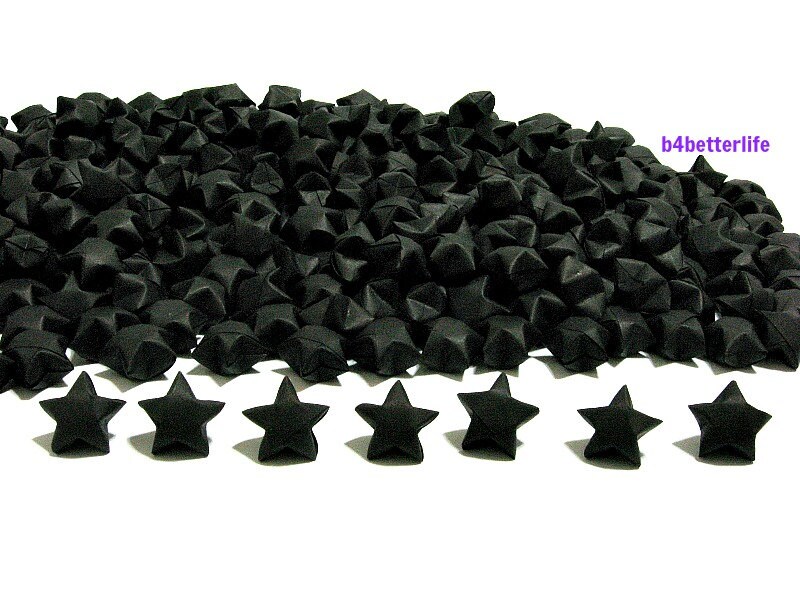 500pcs Black Color Origami Lucky Stars Hand-folded From 24.5cm X 1.2cm ...