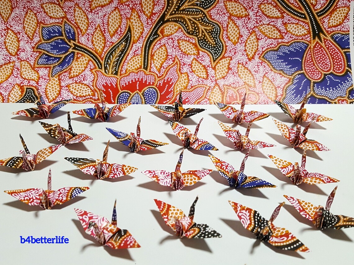 100pcs Multi-colored 1.5 Batik Design Origami Cranes - Etsy