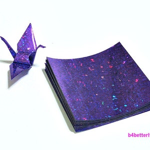 200 Sheets 3" X 3" Purple Color DIY Chiyogami Yuzen Paper Folding Kit ...