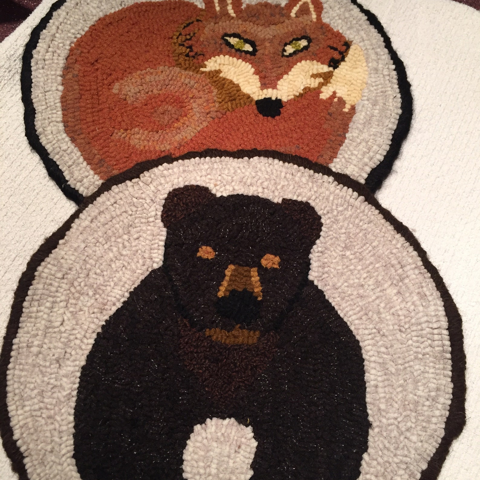 Hooked Rug Pattern bear Chair Pad - Etsy