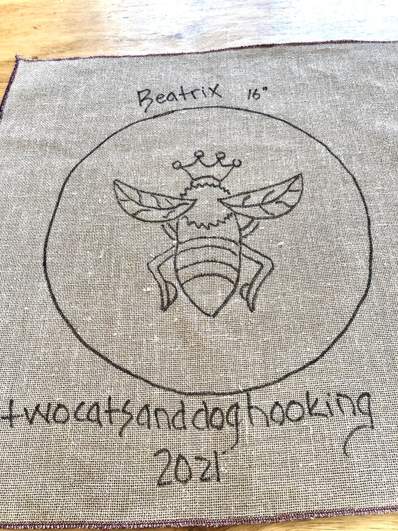 Rug Hooking Pattern beatrix Bee Pattern - Etsy