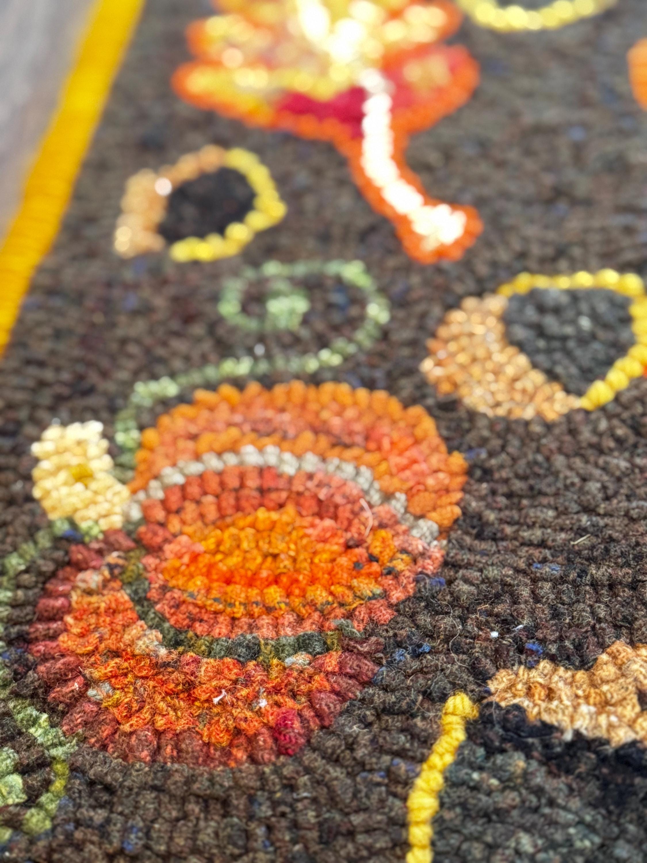Fall Wool Hand Hooked Rug - Etsy