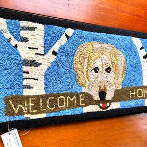 Hooked Rug Pattern on Linen, "welcome Home", Labrador Retriever - Etsy