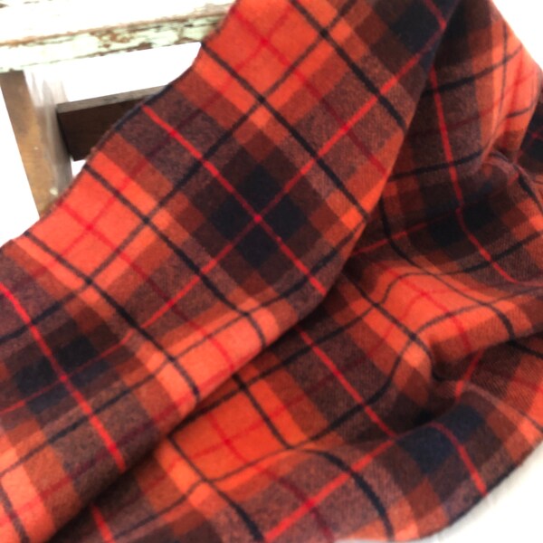 Orange Plaid Fabric - Etsy