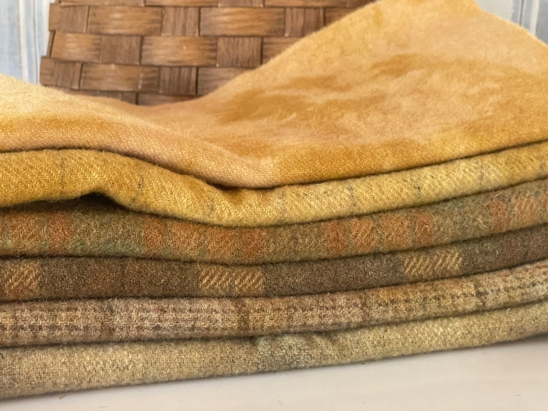 Hand Dyed Light Brown Wool Fabric, Six Fat Sixteenths, Baby Bunny ...