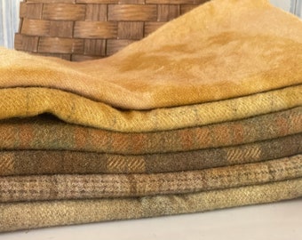 Hand Dyed Wool Fabric Collection, Meyer Lemon Yellow, Six Fat ...