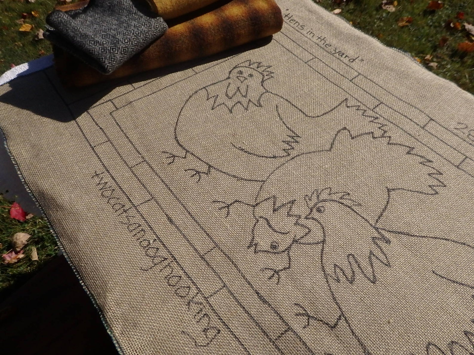 Hooked Rug Pattern hens in the Yard 28 X 17 - Etsy