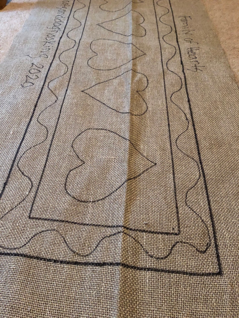 Rug Hooking Pattern -"family of Hearts" - Valentines Pattern on ...