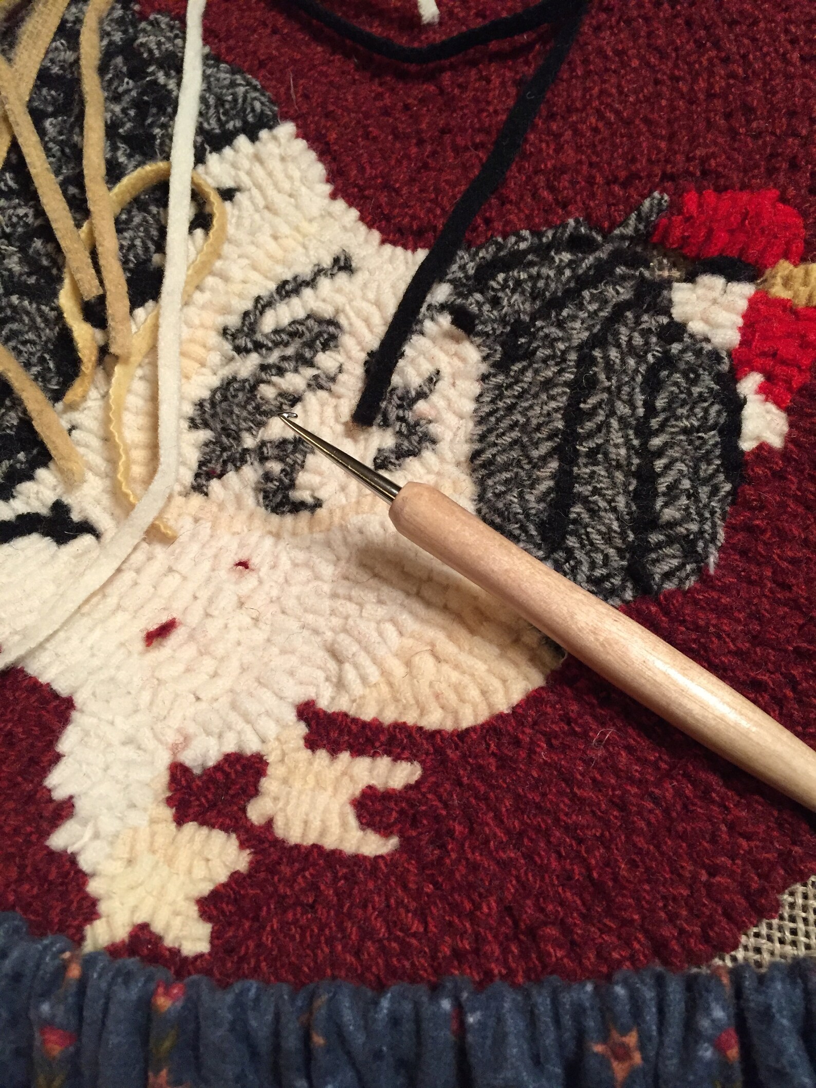 Rug Hooking Kit Hazel Hen Wool Mat or Chair Pad | Etsy