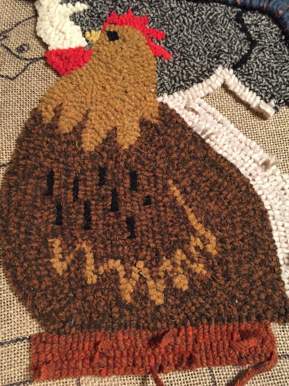Hooked Rug Pattern hens in the Yard 28 X 17 - Etsy