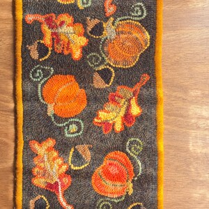 Fall Wool Hand Hooked Rug - Etsy