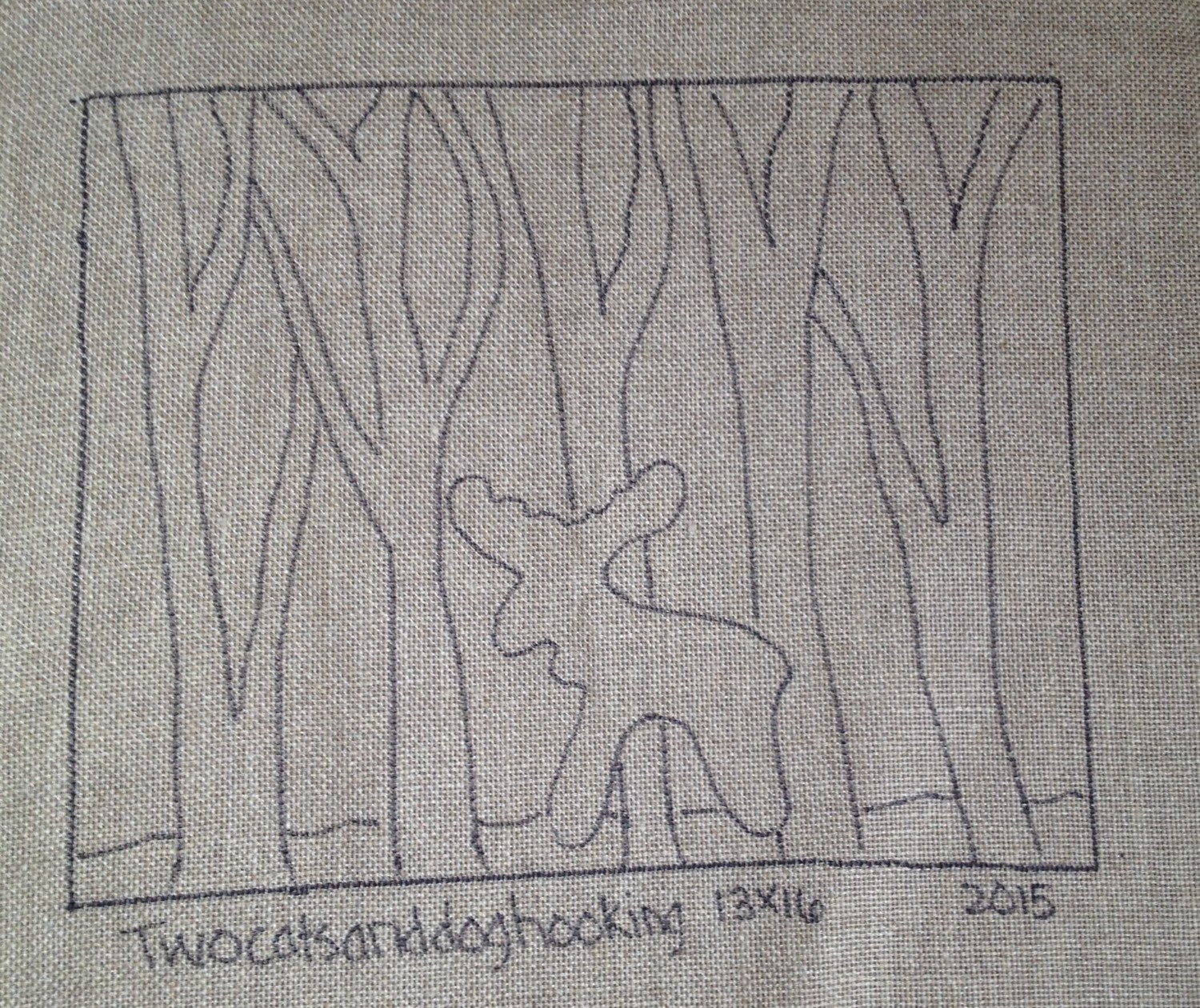 Hooked Rug Pillow Pattern maine Moose in Birch - Etsy