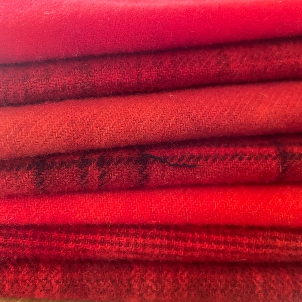 Red Wool Fabric - Etsy