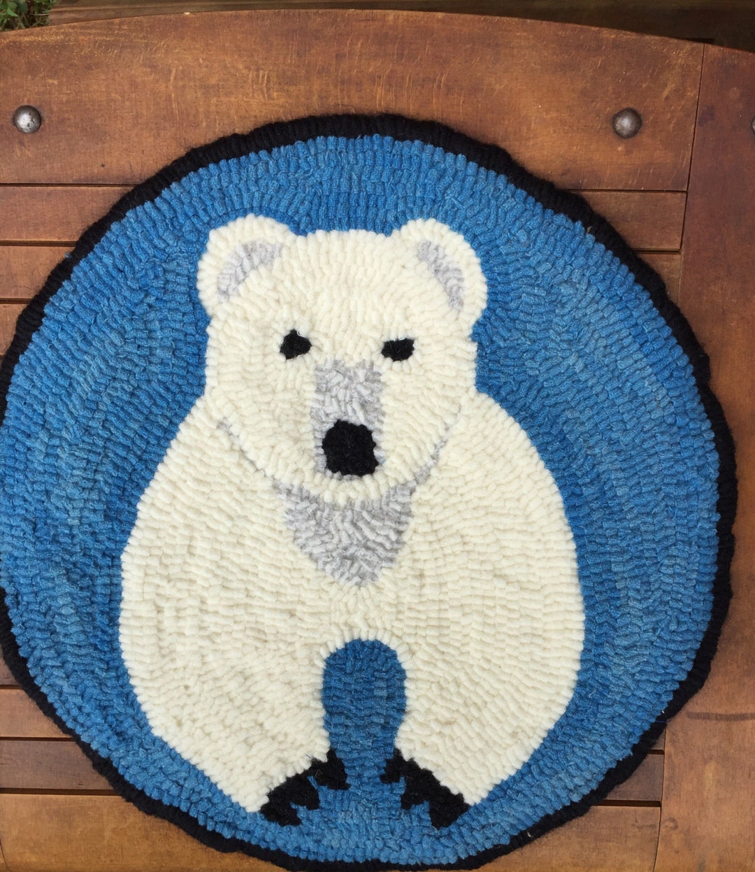 Hooked Rug Pattern -bear Chair Pad - Etsy