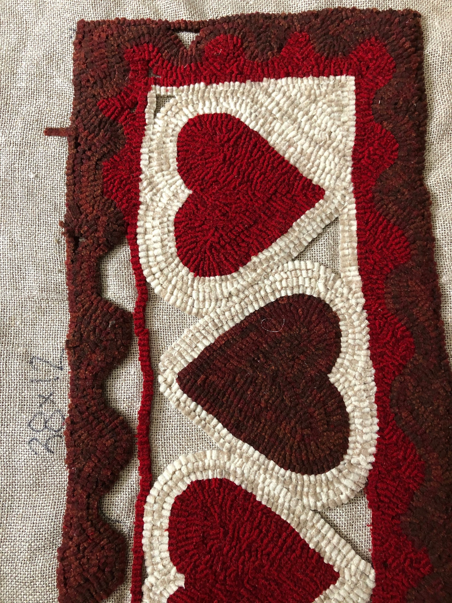 Rug Hooking Pattern -"family of Hearts" - Valentines Pattern on ...