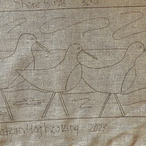 Hooked Rug Pattern on Linen, Shore Birds, 32 X 18 Inches - Etsy